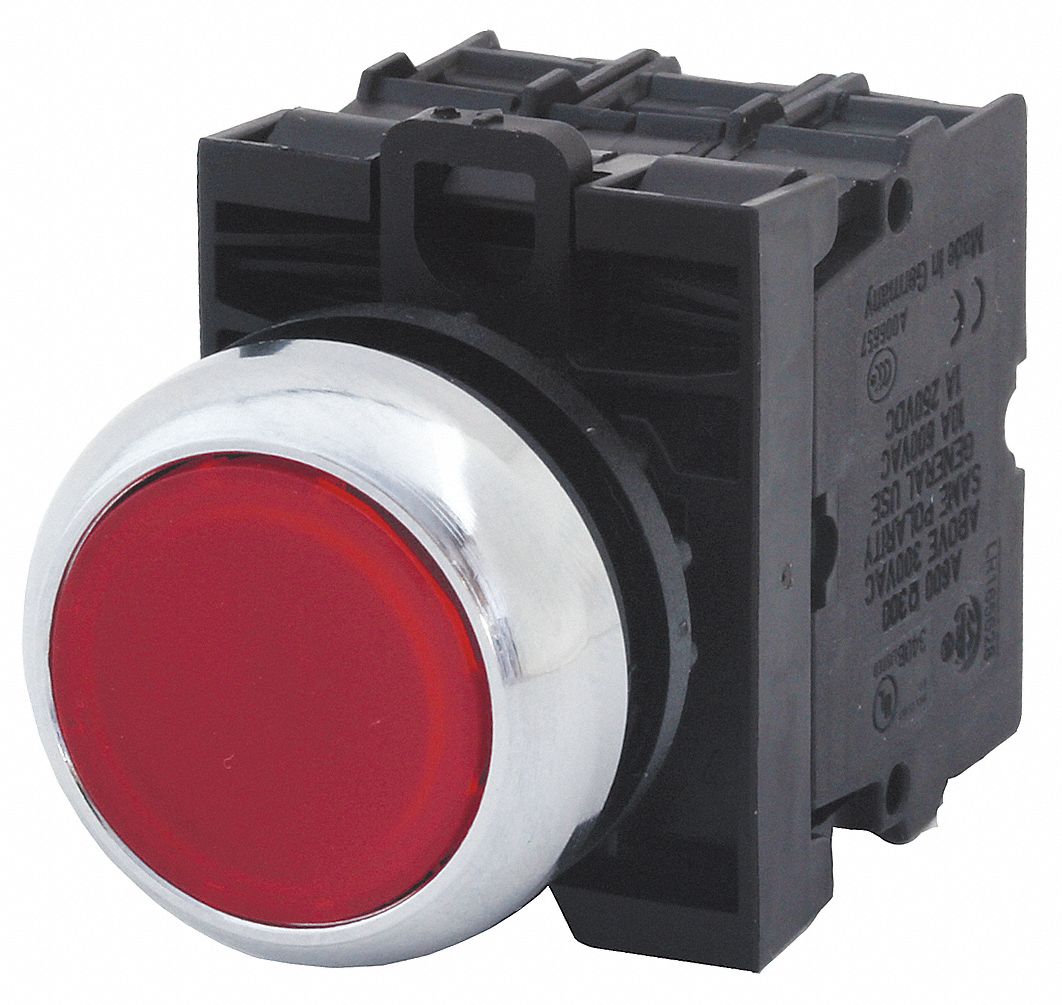 EATON Illuminated Push Button: Momentary, Red, LED, 1NO/1NC, Flush ... EATON Illuminated Push Button: Momentary, Red, LED, 1NO/1NC, Flush ...