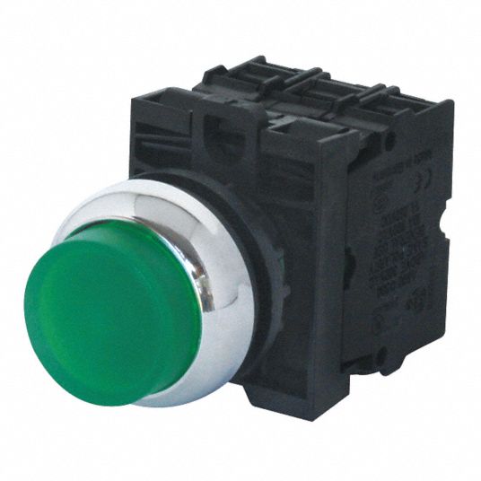 EATON, Illuminated, Extended Profile, Illuminated Push Button - 30XE41|M22M-DLH-G-K20-G - Grainger