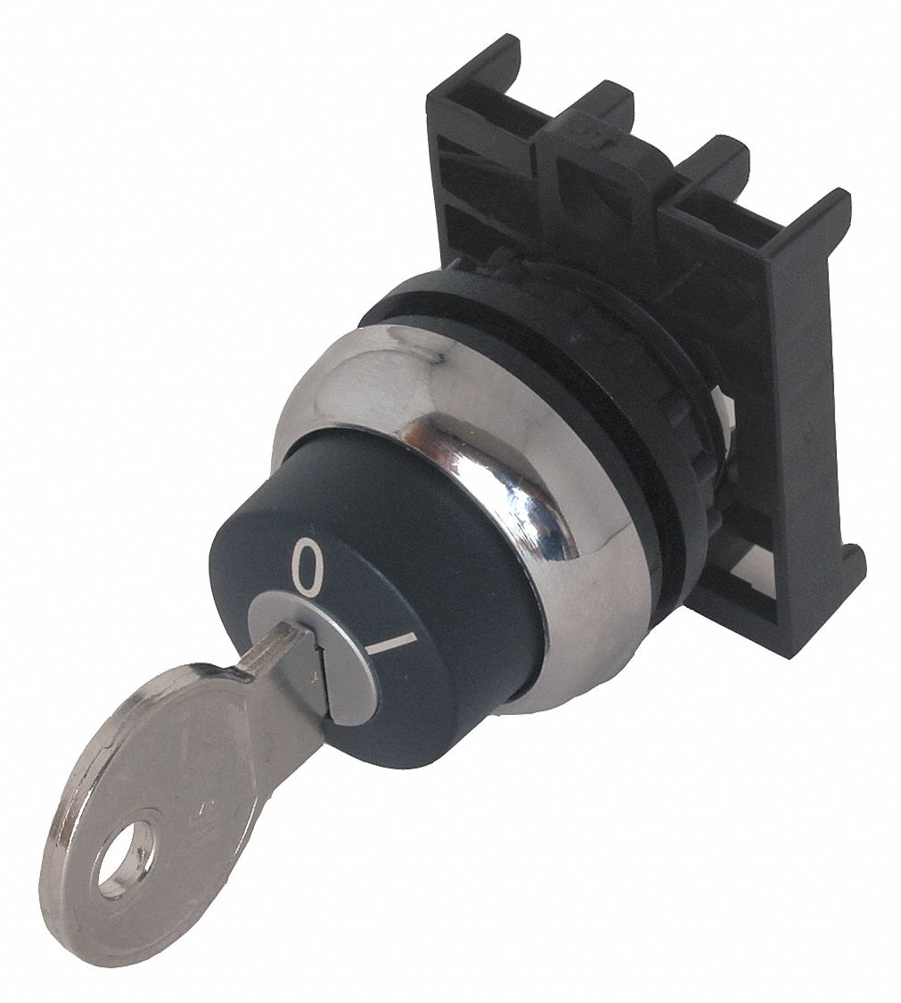EATON, 2 Position, 22 mm Panel Mounting Size, Keyed Selector Switch ...