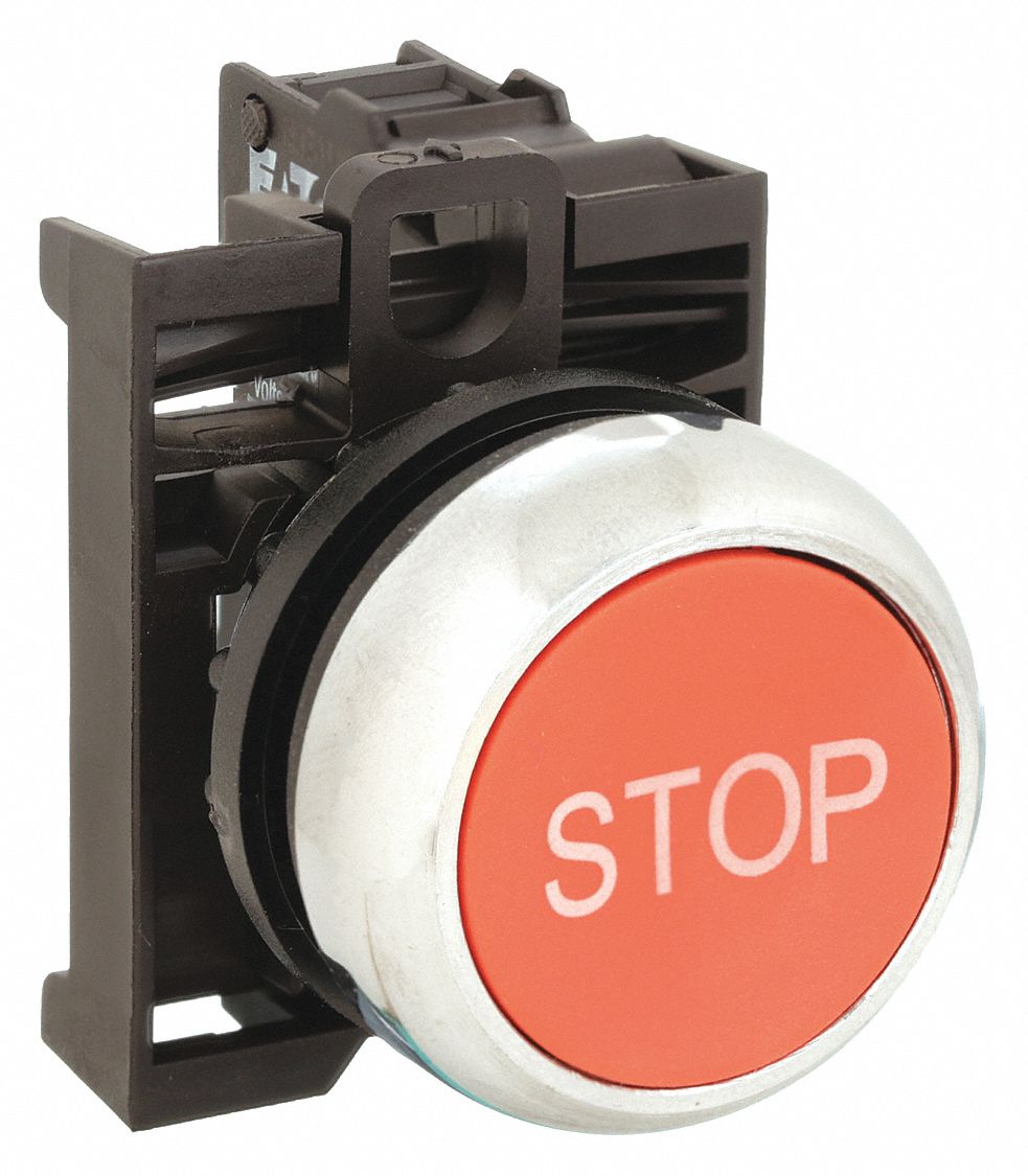 EATON, Non-Illuminated, Flush Profile, Flush Push Button Operator - 30XE71|M22M-D-R-GB0-K01 ...