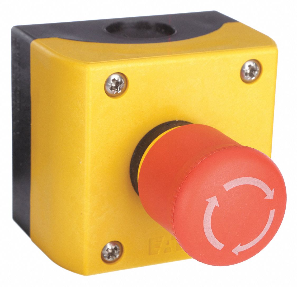 EATON, Mushroom Head Push Button, 0 Pilot Lights, Control Station - 30XE76|M22-C1-M13H - Grainger