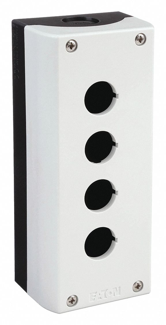 EATON, 22mm, 4 Holes, Push Button Enclosure - 30XF16|M22-I4-PG - Grainger