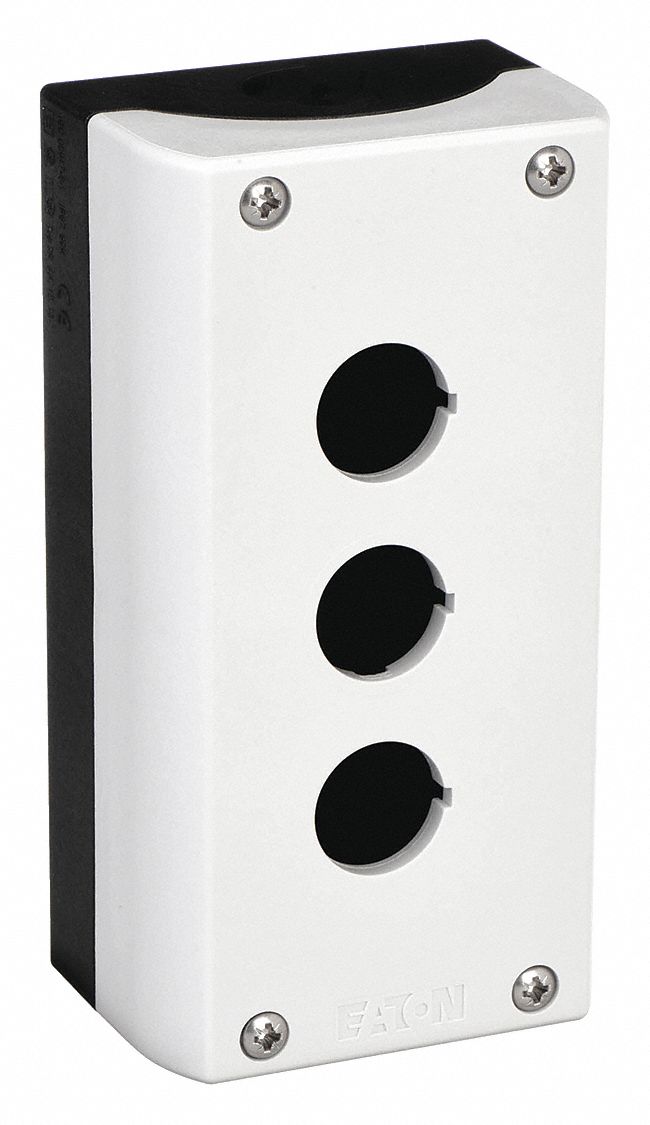 EATON, 22mm, 3 Holes, Push Button Enclosure - 30XF19|M22-I3-PG - Grainger