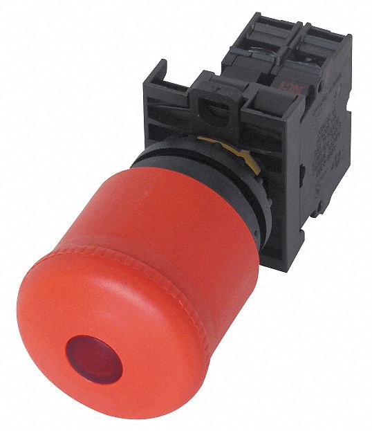 EATON, Illuminated, Mushroom Head Profile, Emergency Stop Push Button - 30XF77|M22-PVL-K01-R ...