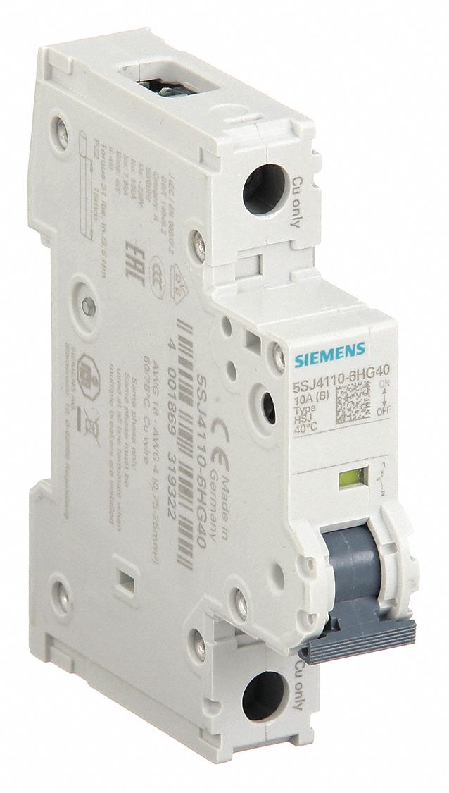 SIEMENS, 10 A Amps, 60V DC, IEC Miniature Circuit Breaker - 30XZ60 ...