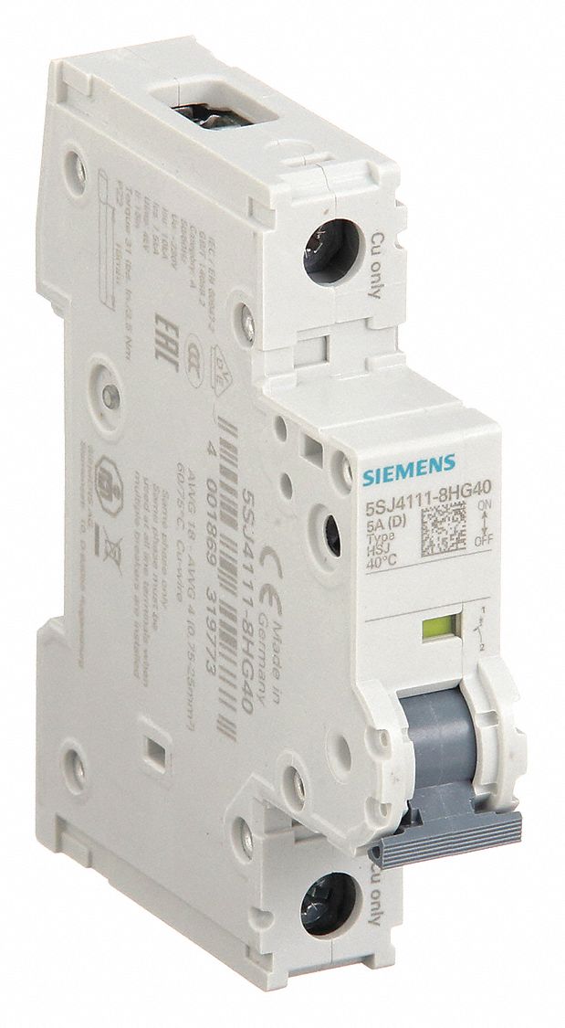 SIEMENS, 5 A Amps, 60V DC, IEC Miniature Circuit Breaker - 30XZ64 ...