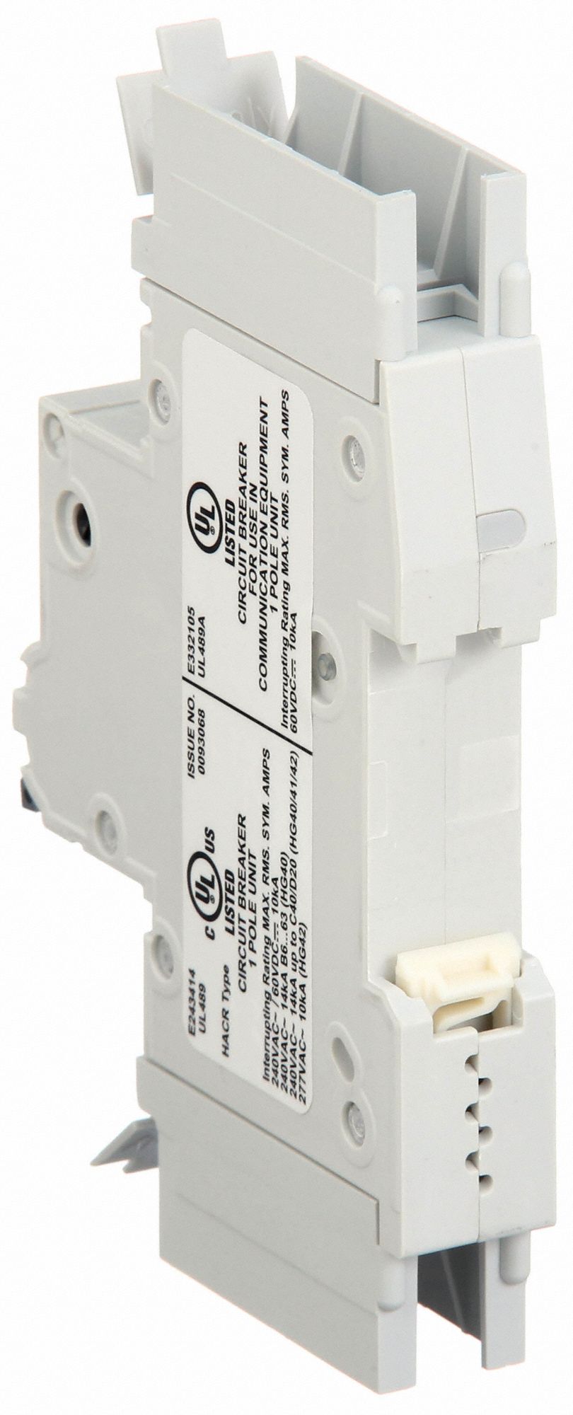 SIEMENS IEC Miniature Circuit Breaker, Amps 15 A, Curve Type C, AC Voltage Rating 277V AC, Phase ...