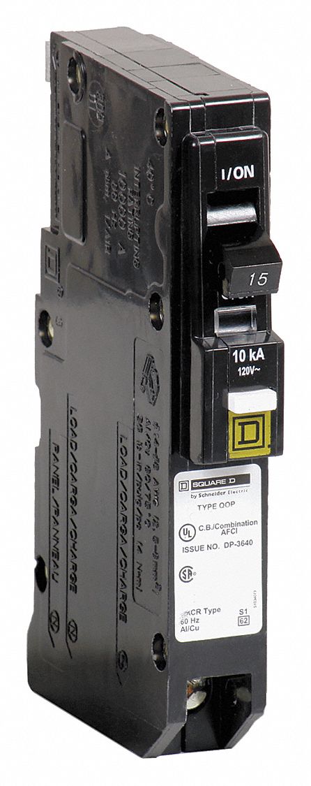 SQUARE D, 15 A, 120V AC, Miniature Circuit Breaker - 30YE77|QO115VHPCAFI - Grainger