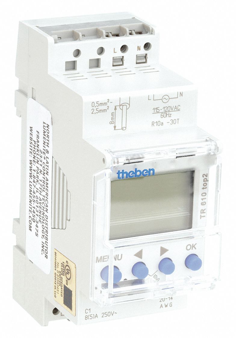 THEBEN, 1 Channels, 120V AC, Electronic Timer - 30YH12|TR-610-TOP-2 ...