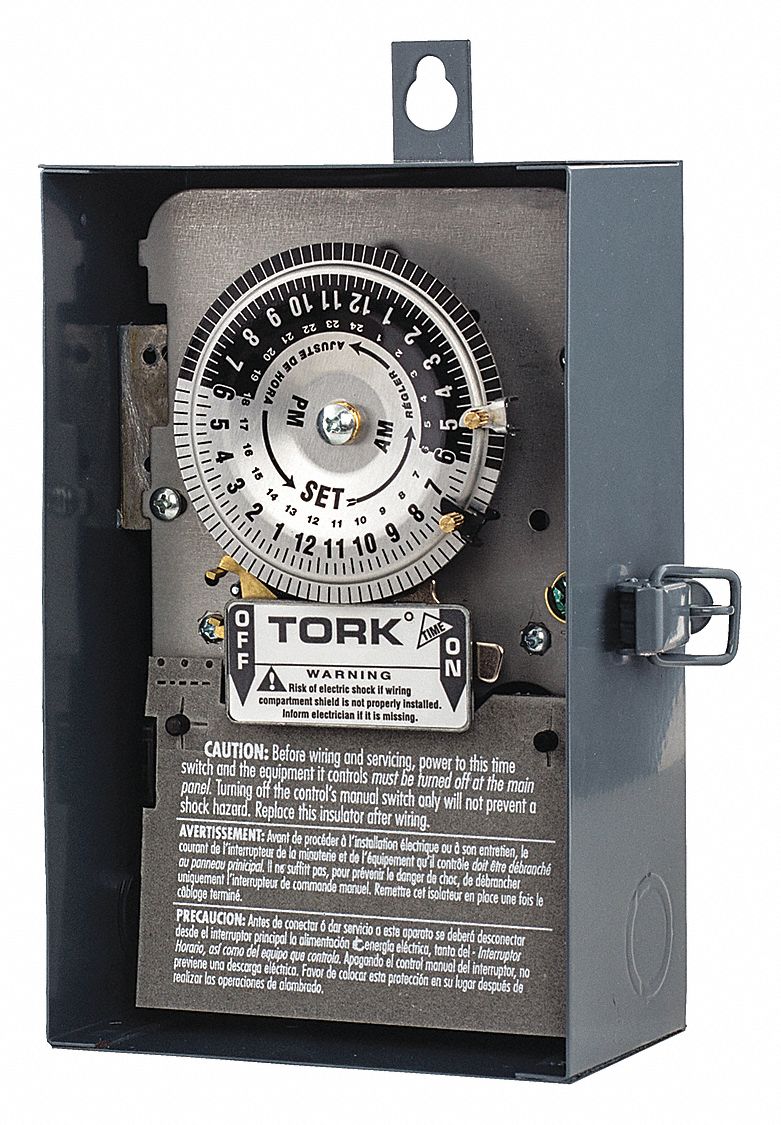 TORK, 24 hr, 208-277V AC, Electromechanical Timer - 30YJ41|1104B-O ...