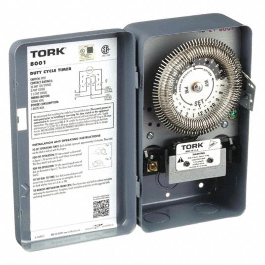 TORK, 24 hr, SPDT-NO/NC, Electromechanical Timer - 30YJ46|8001 - Grainger
