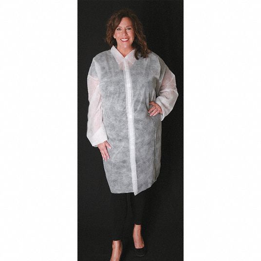 Disposable Lab Coat, 4XL, White, PK 30 - Grainger