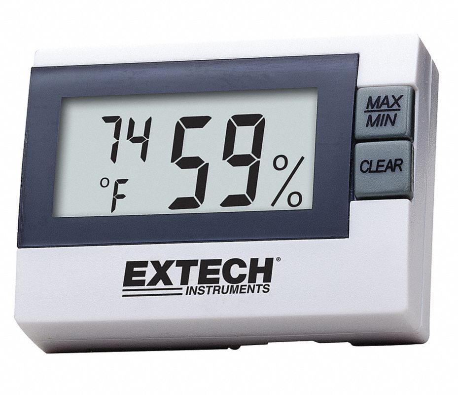 EXTECH Higrómetro Digital con pantalla LCD Montaje Sobre Superficie 14 ...