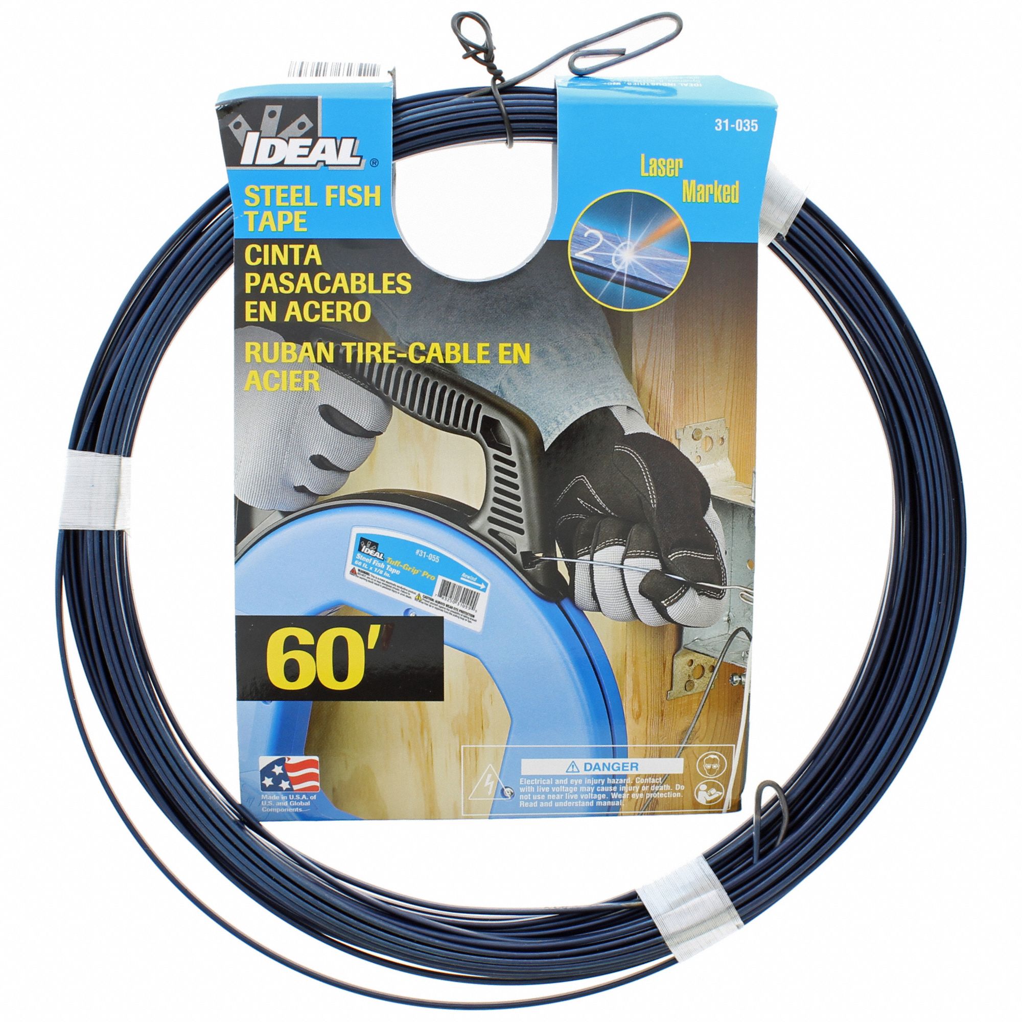 IDEAL, 60 ft Lg, 1,600 lb Tensile Strength, Fish Tape - 31AD46|31-035 ...
