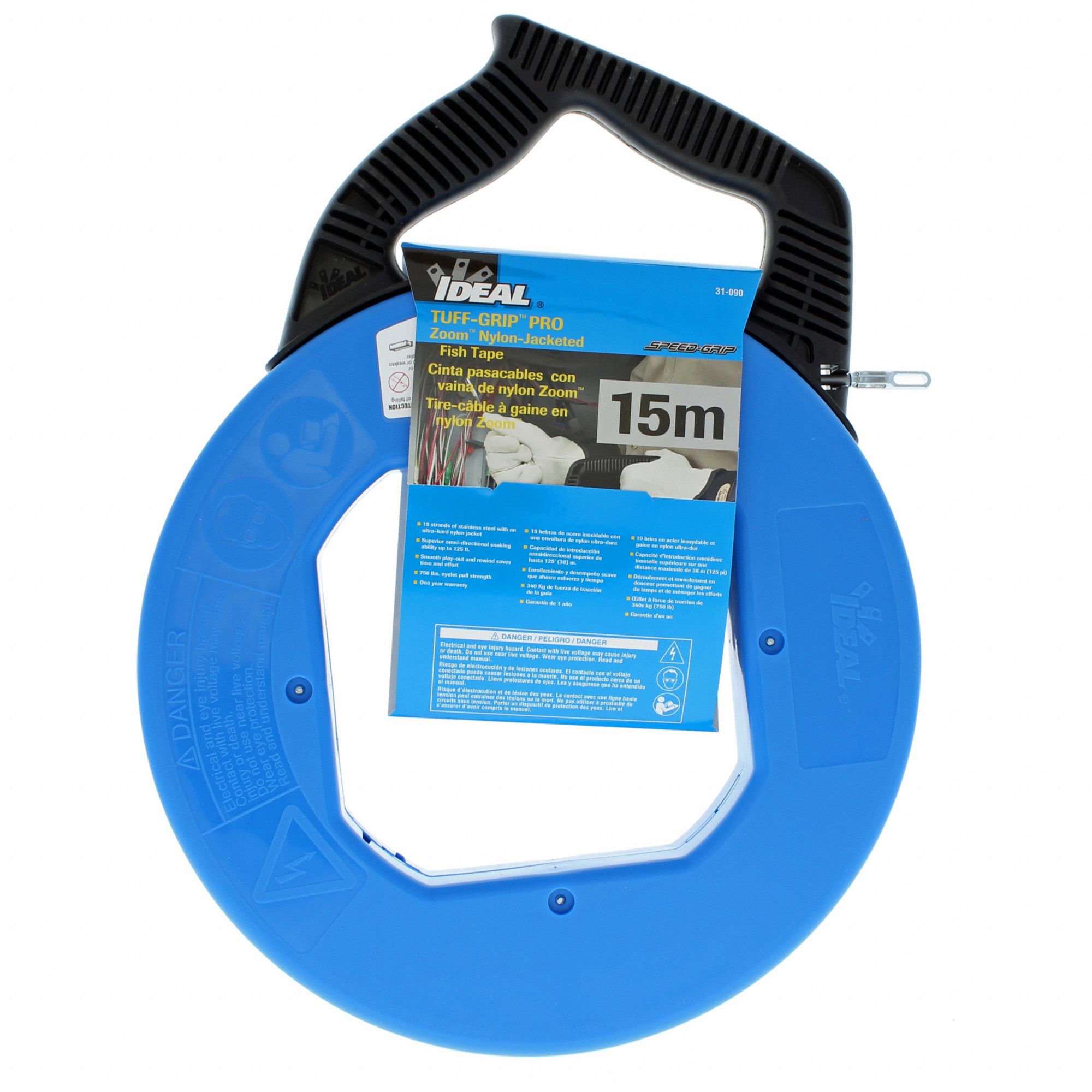 IDEAL Fish Tape: 50 ft Lg, Manual Wind Tape Retraction, 1,000 lb ...