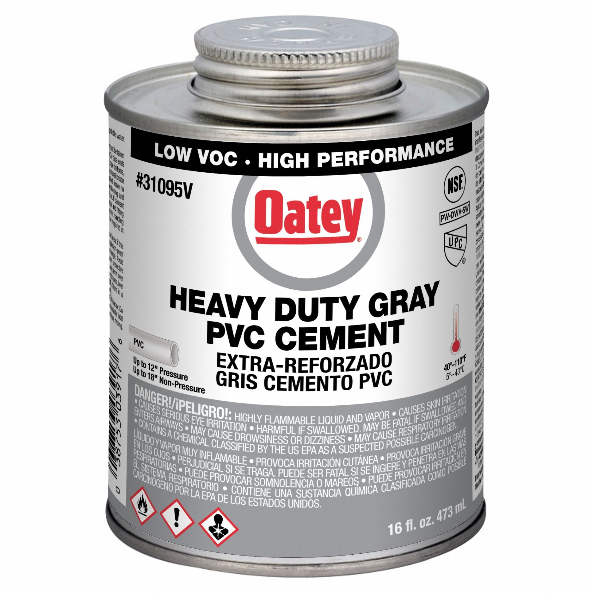 OATEY, Heavy Duty, 16 fl oz, Cement - 807W40|31095V - Grainger