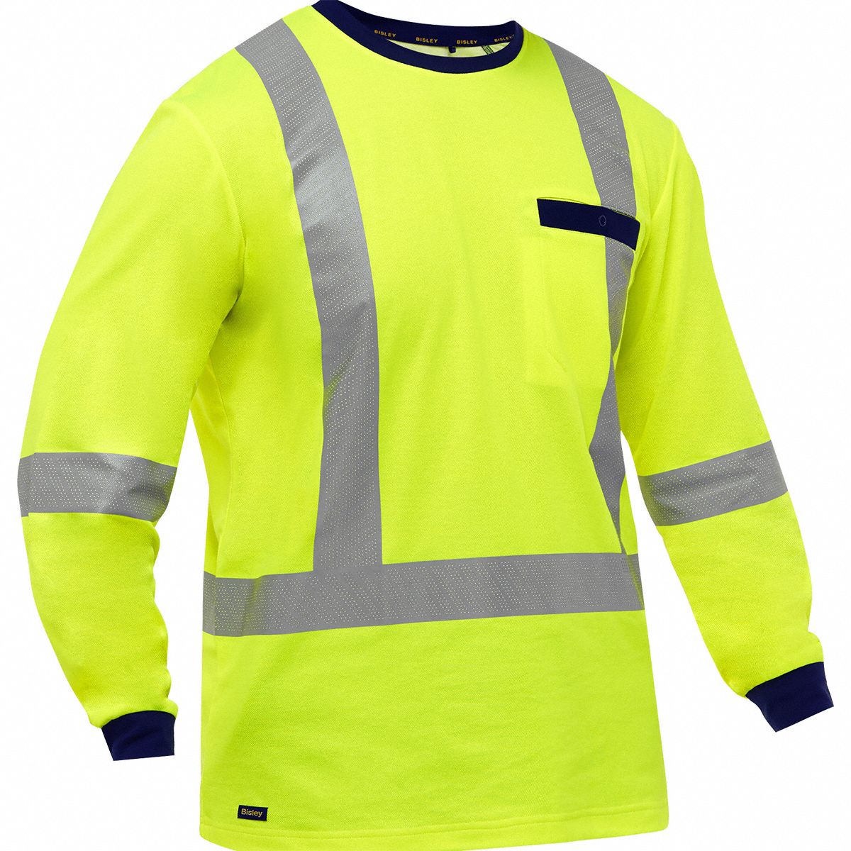 BISLEY, ANSI Class 3, L, High-Visibility Shirt - 820XY2|313M6118X-Y/L ...