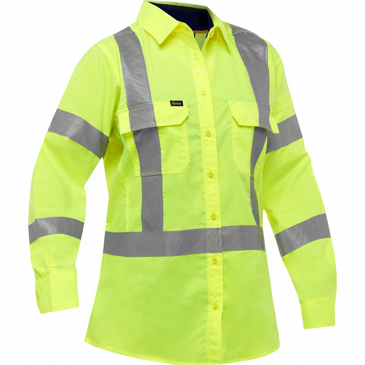 BISLEY, ANSI Class 3, M, High-Visibility Shirt - 820XJ7|313W6490X-Y/M ...