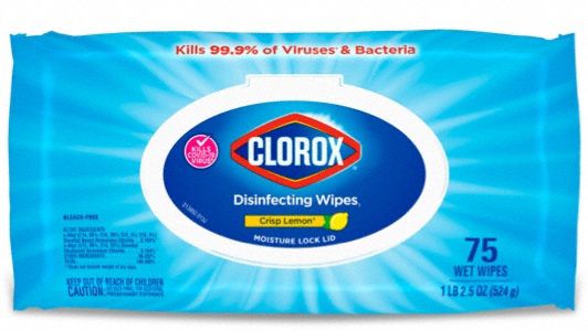 CLOROX, Soft Pack, Ready to Use, Disinfecting Wipes - 808ZA5|31404 ...