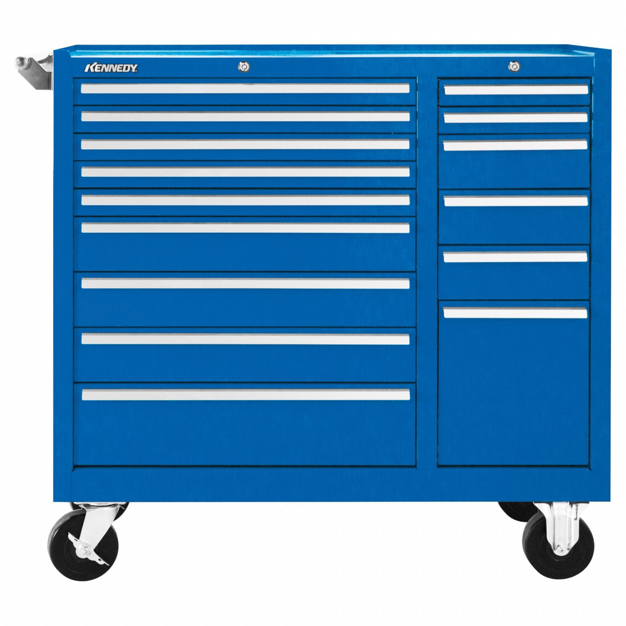 KENNEDY, Blue / Blue Drawer, 39 3/8 in W x 18 in D x 39 in H, Rolling ...