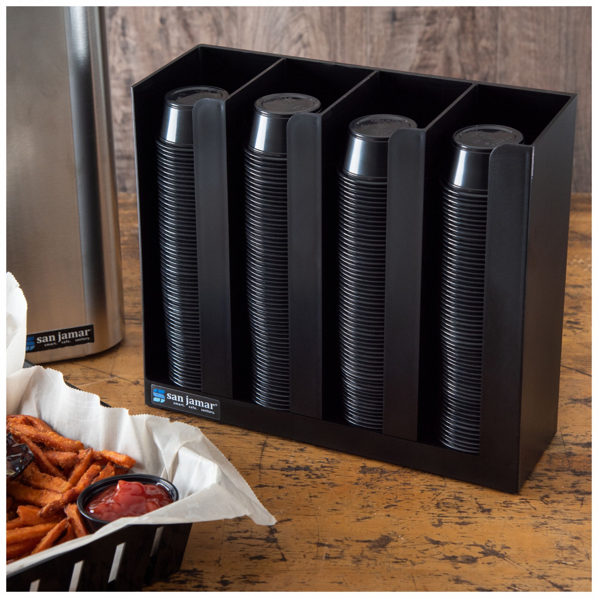 Wall-Mount, 1 3/4 to 4 1/2 oz Cups, Portion Cup and Lid Organizer ...