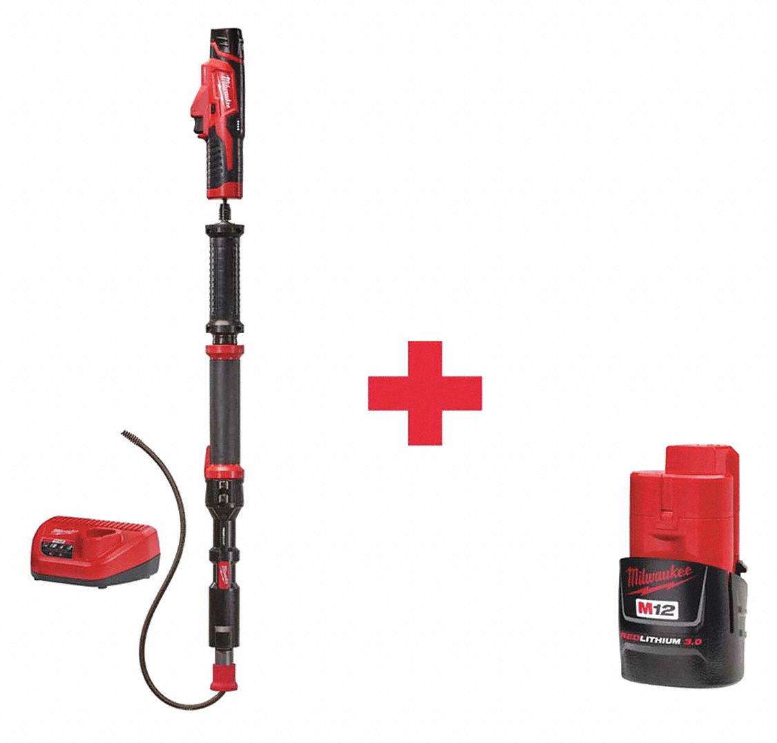MILWAUKEE Closet Auger Kit, 3/8" x 4 ft. Cable Size - 317D91|2574-21 48 ...