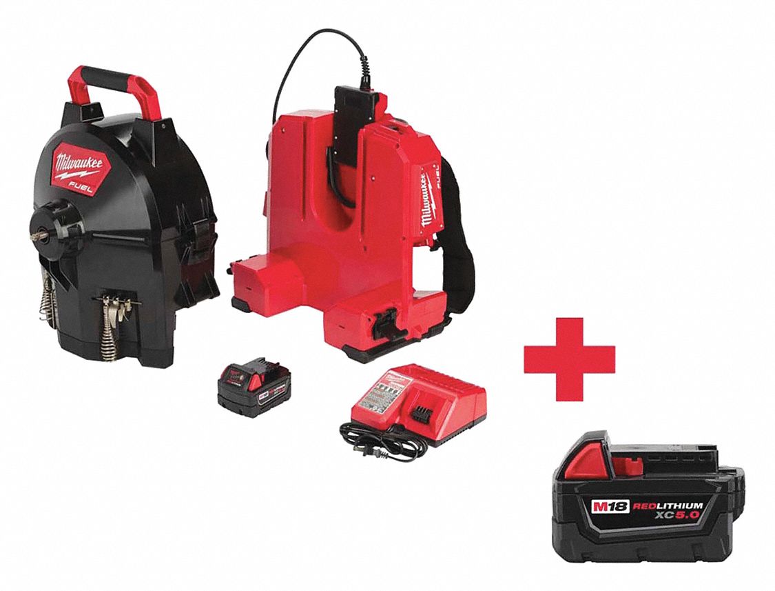 Drain Gun Kit,18.0V,100 ft. Max. Run - Grainger