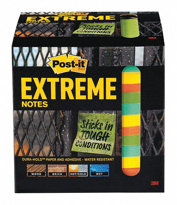 POST-IT, Orange/Green/Yellow, Super Sticky, Sticky Notes - 196YM9 ...