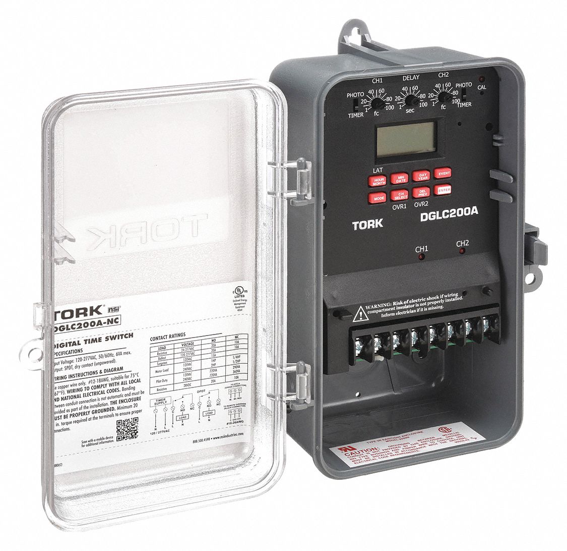 TORK, 7 day, Astronomic, Electronic Timer - 31A071|DGLC200A-NC - Grainger