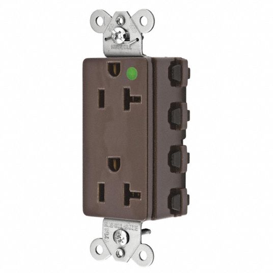 20, Heavy Use Hospital Grade, Receptacle, Brown, Yes Tamper Resistant ...