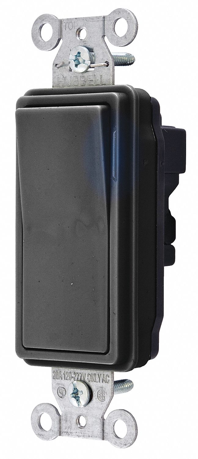 Illuminated Wall Switch,1-Pole,20A,Blk - Grainger