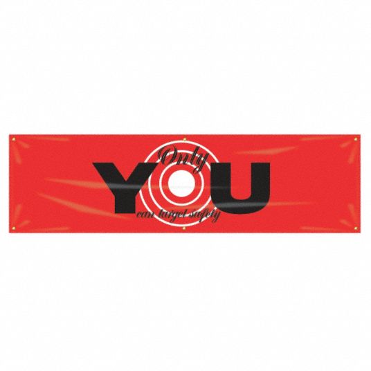 Poly Sheeting, 28 in x 96 in Nominal Sign Size, Safety Banner - 31A713 ...