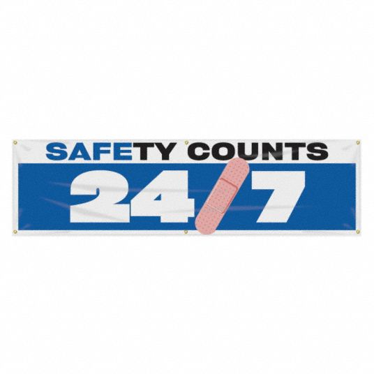 Poly Sheeting, 28 in x 96 in Nominal Sign Size, Safety Banner - 31A715 ...