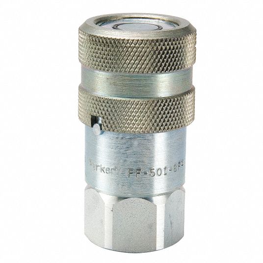 PARKER Hydraulic Quick Connect Hose Coupling, Socket, FF Series, Steel ...