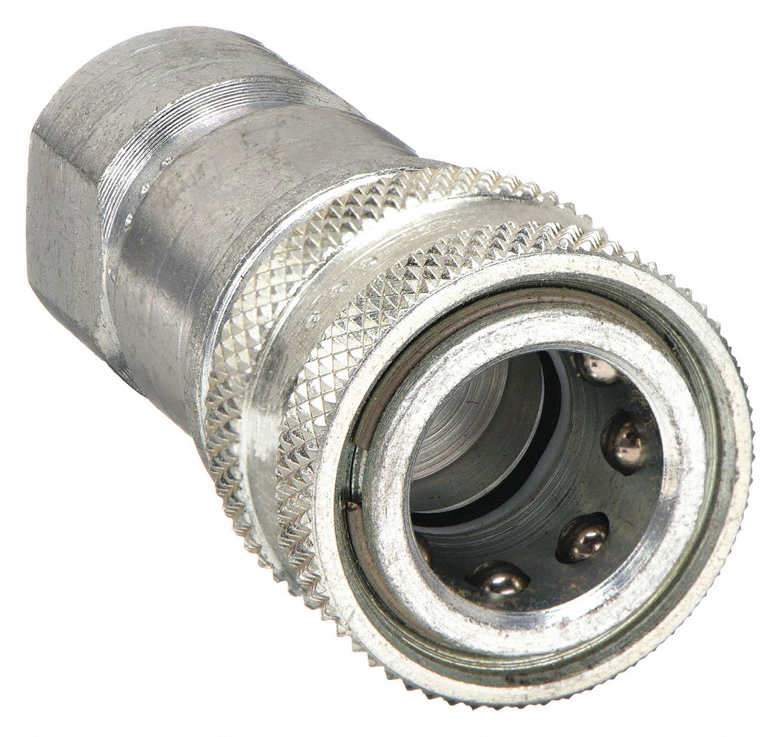 PARKER, 1/4 in Coupling Size, Steel, Hydraulic Quick Connect Hose ...