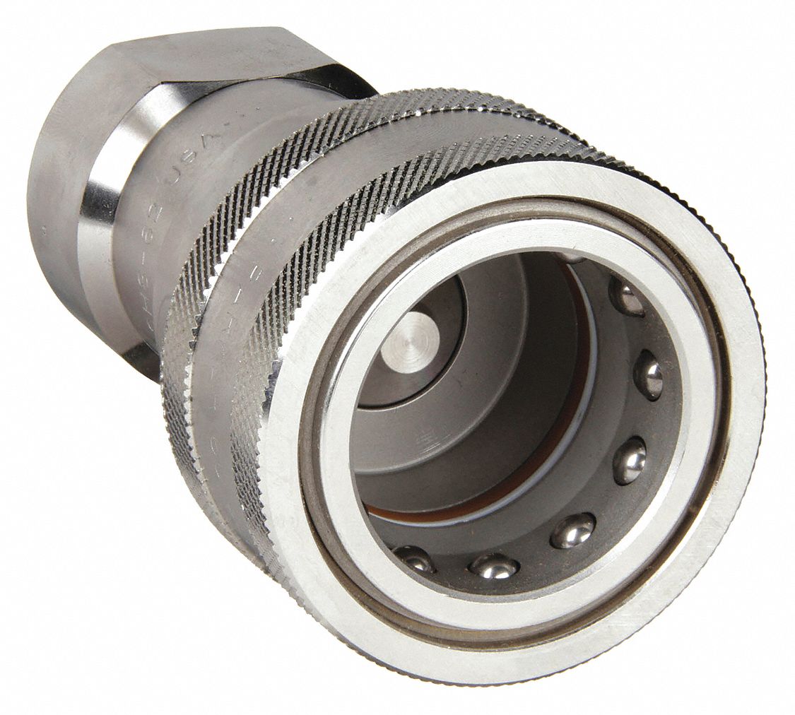 PARKER, 1 in Coupling Size, 316 Stainless Steel, Hydraulic Quick ...