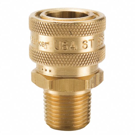 Hydraulic Quick Connect Hose Coupling, Socket, ST Series, Brass - Grainger