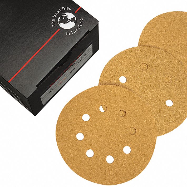 CGW ABRASIVES VELCRO SANDING PAPER DISC, 5 HOLE, BACK WEIGHT C, 100 ...