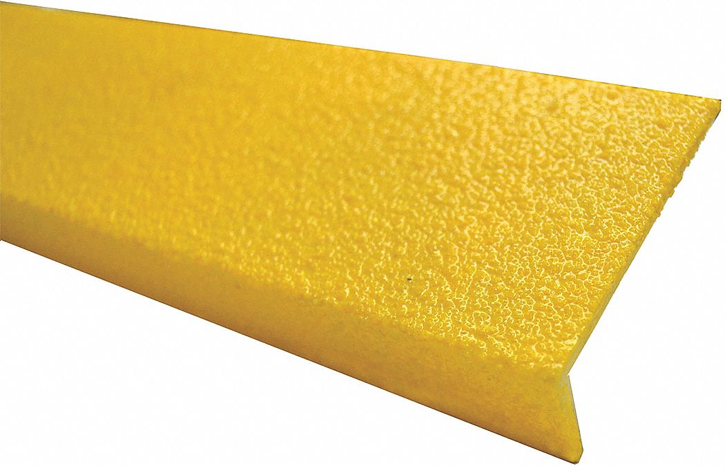 SURE-FOOT FRP Stair Nosing: Yellow, Fiberglass, Adhesive or Fasteners ...