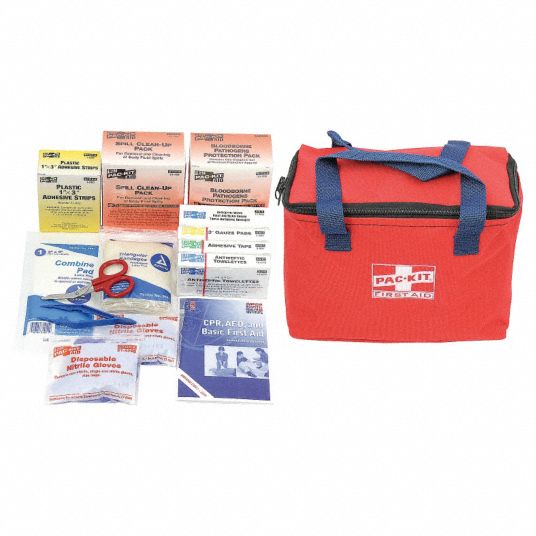 First Aid Kit, Red, 1 EA - Grainger