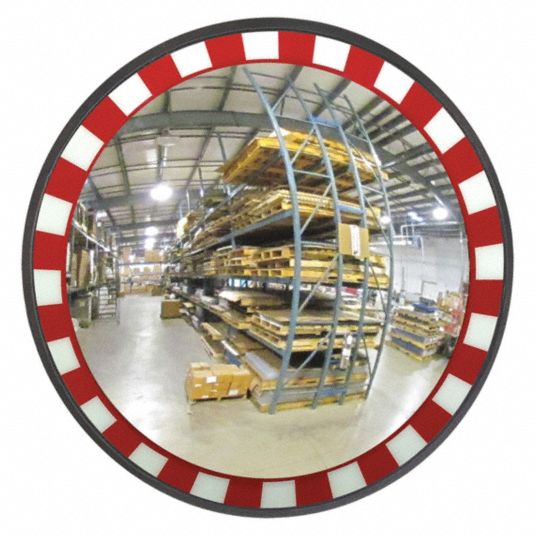 Round, Acrylic, Safety Border Convex Mirror - 33HV26|SCVI-18Z-SB-VT ...