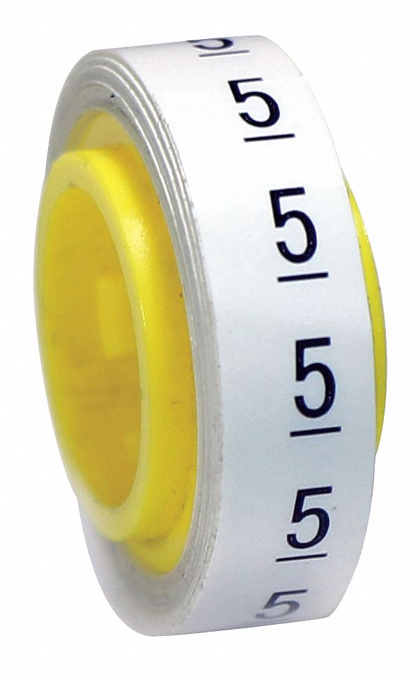 Wire Marker, Preprinted, 5, Black on White - Grainger