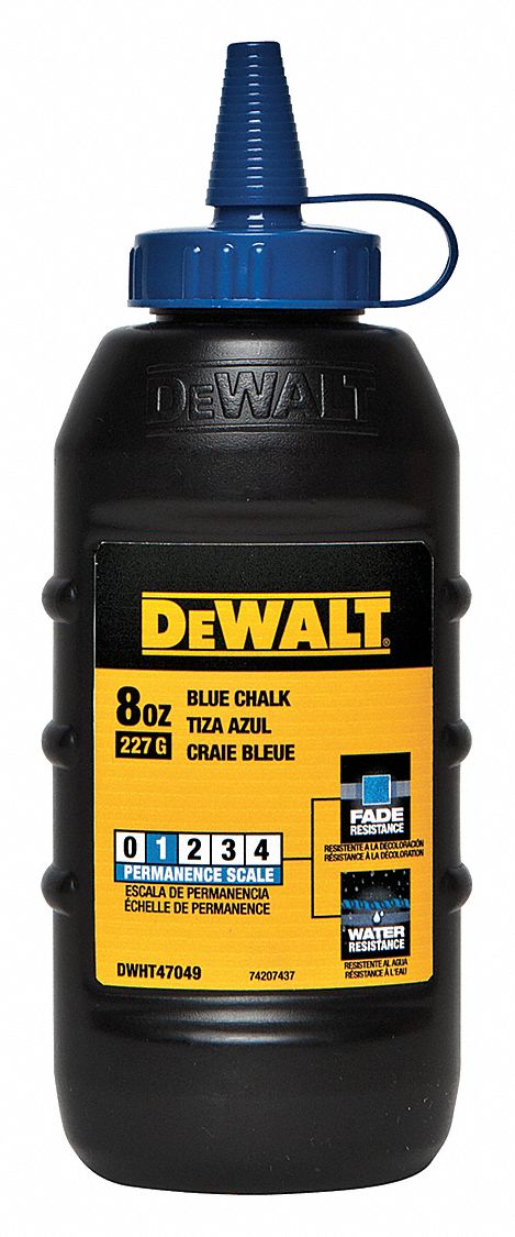 DEWALT, Blue, Semi-Permanent, Marking Chalk - 31CL12|DWHT47049L - Grainger