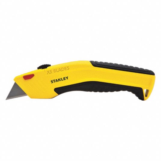 Utility Knife, Yellow, Carbon Steel, 6 1/3 in Overall Length, Number of ...