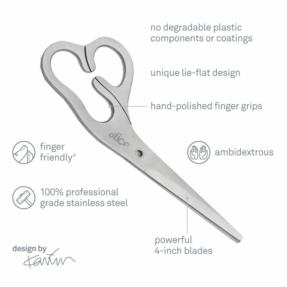 SLICE Metal Detectable Scissors: Ambidextrous, 7 1/2 in Overall Lg ...