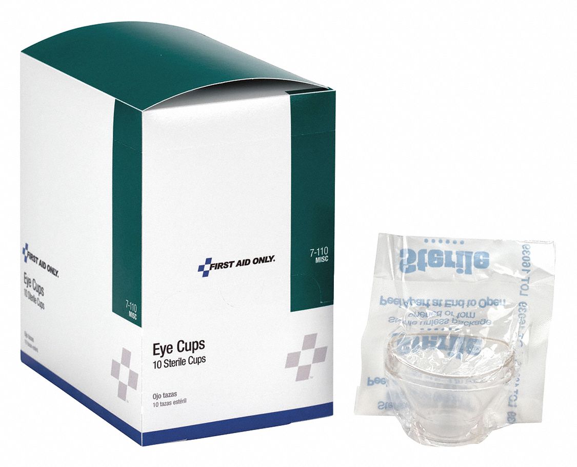 Eye Cup: Plastic, 1 1/4 in Ht, 1 3/4 in Lg, 3/4 in Wd, Features Sterile ...