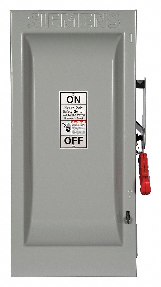 Safety Switch, Fusible, Heavy, 240V AC Voltage, 3 Phase, 15 hp @ 240V ...