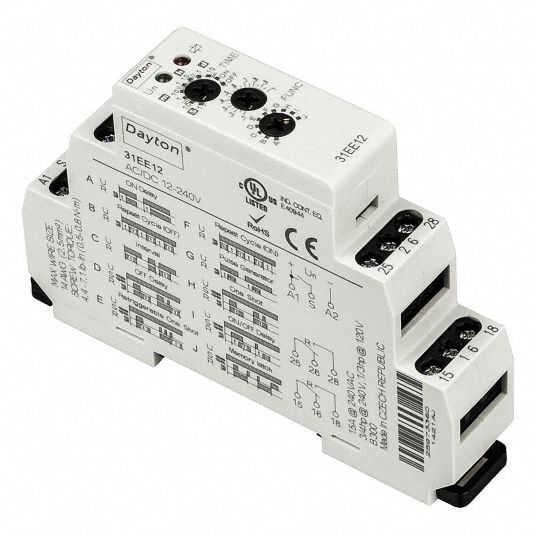 DAYTON Multi-Function Time Delay Relay: 9 Pins - Relay, Potentiometer ...