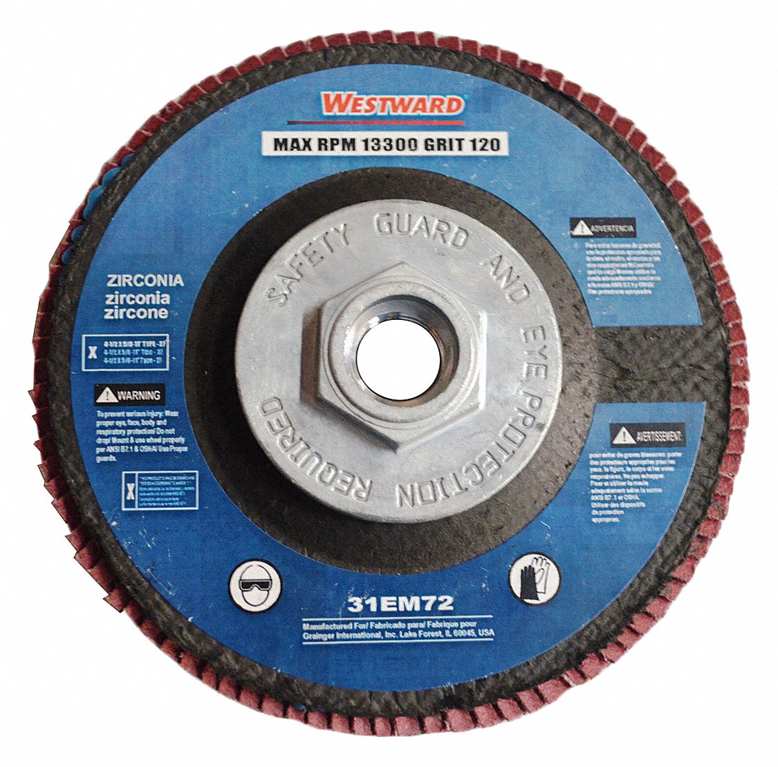 WESTWARD Arbor Mount Flap Disc, 4-1/2in Dia., 120 G - 31EM72|31EM72 ...
