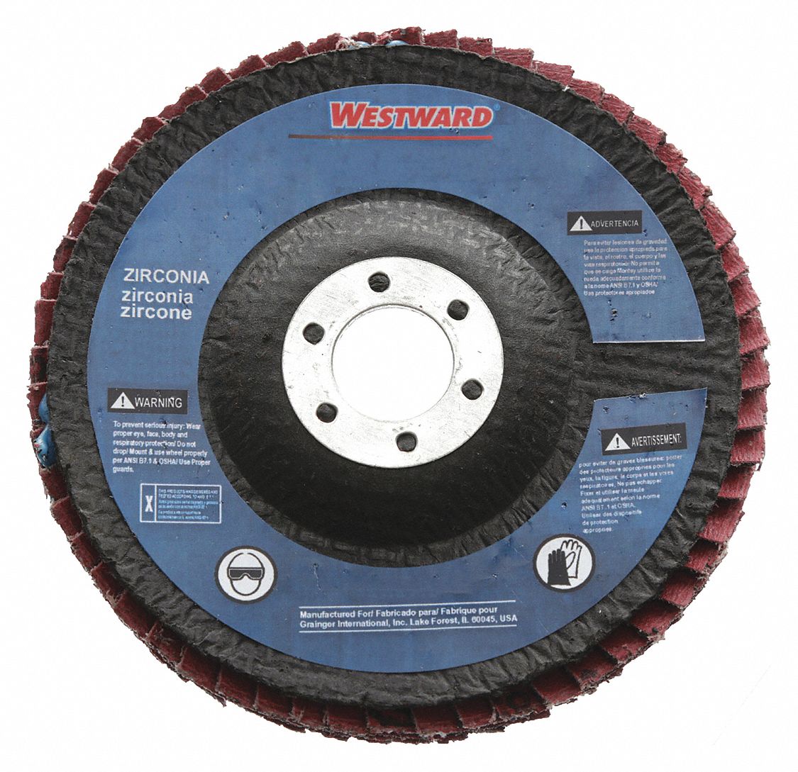 Type 29, Flap Disc, Zirconia Alumina, 4 in Disc Diameter, 36 Abrasive ...